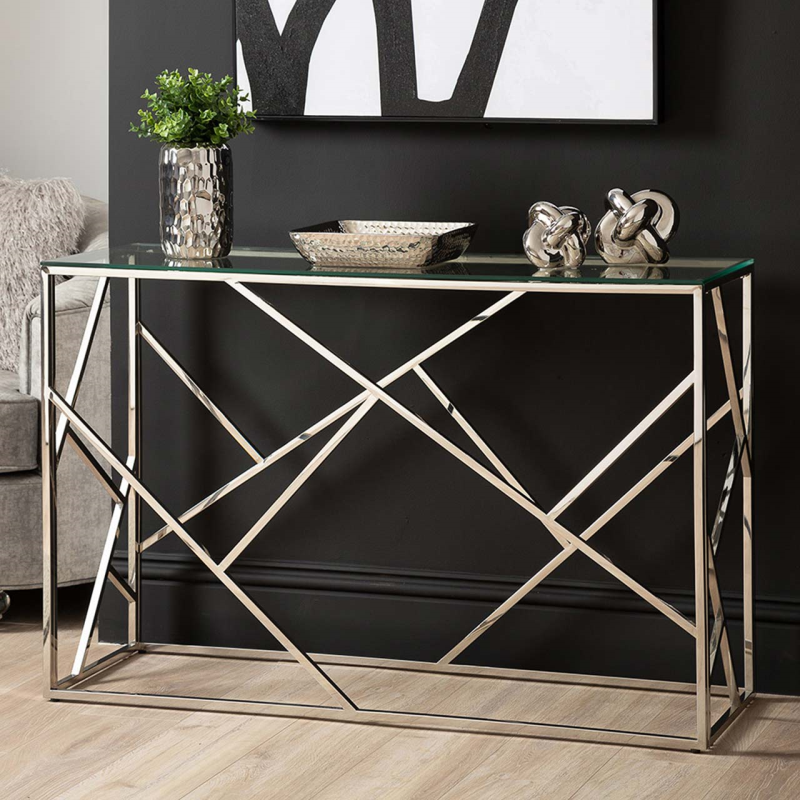 Azaria Stainless Steel console table – Deccori Home